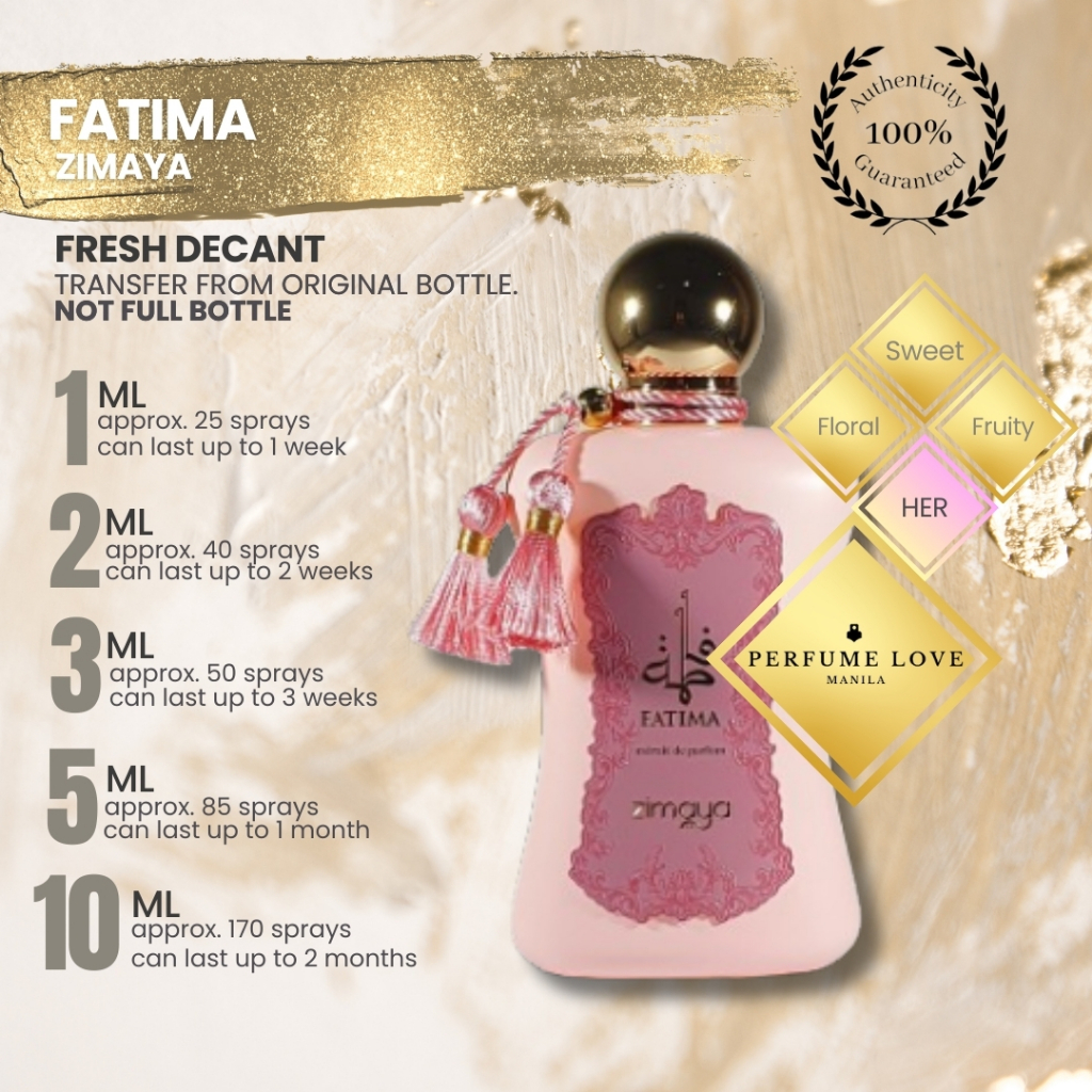 PERFUME DECANT Zimaya Fatima (PDM Delina Dupe) | Shopee Philippines