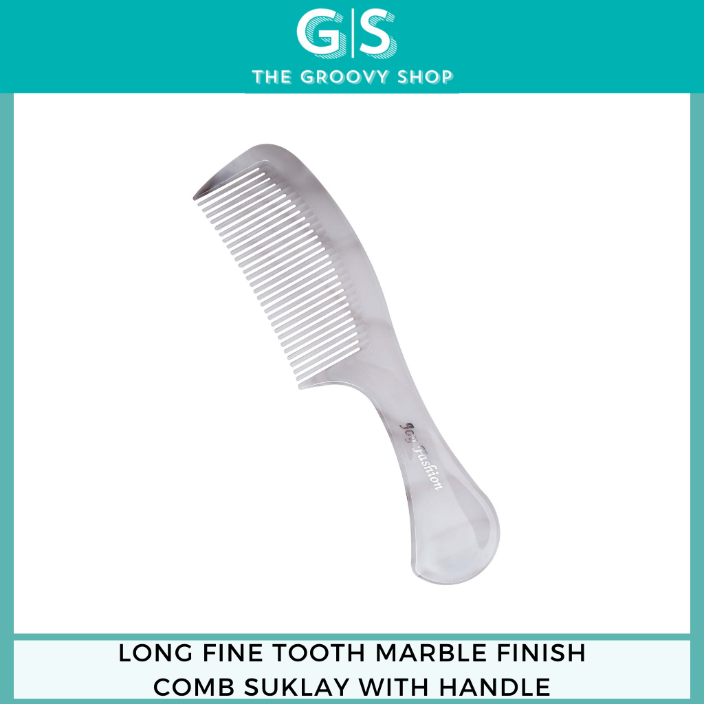 Joy Fashion Long Fine Tooth Marble Finish Comb Suklay With Handle ...