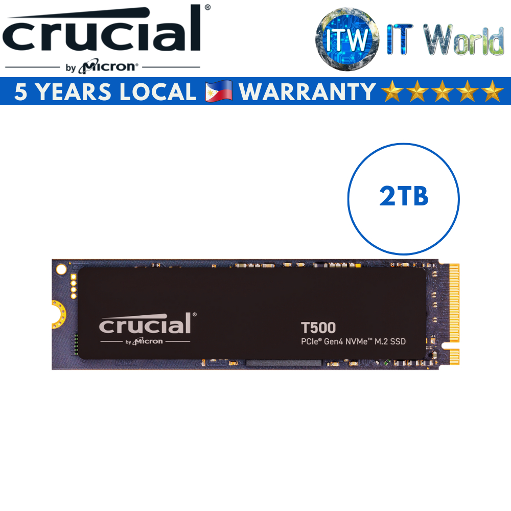 Itw | Crucial T500 Pro PCIe Gen4 NVMe M.2 Internal SSD (500GB | 1TB | 2TB) | Shopee Philippines