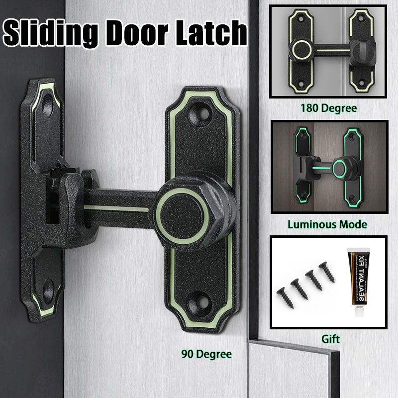 Sliding Door Latch Lock Door Bolt Anti-theft Hasp Lock 90/180 Degree ...