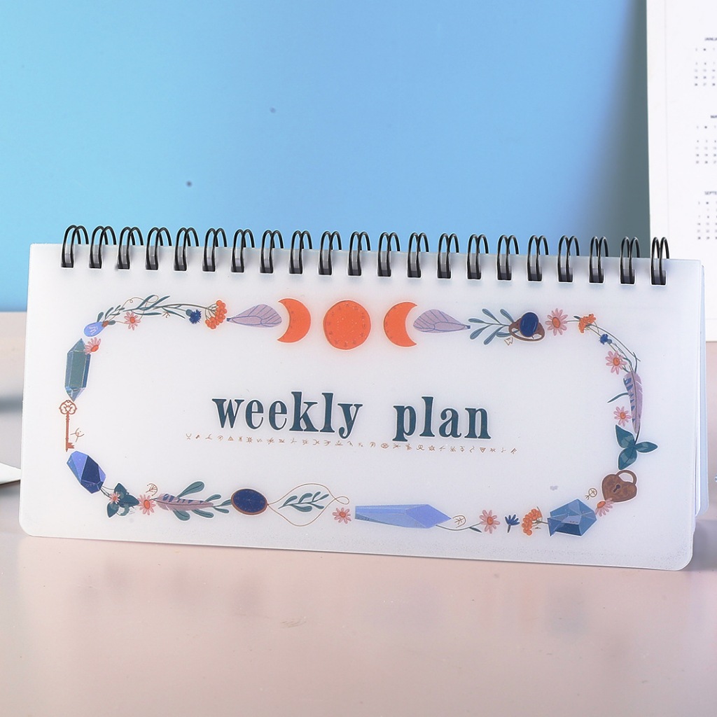Tearable weekly plan schedule book student portable coil flip-up ...