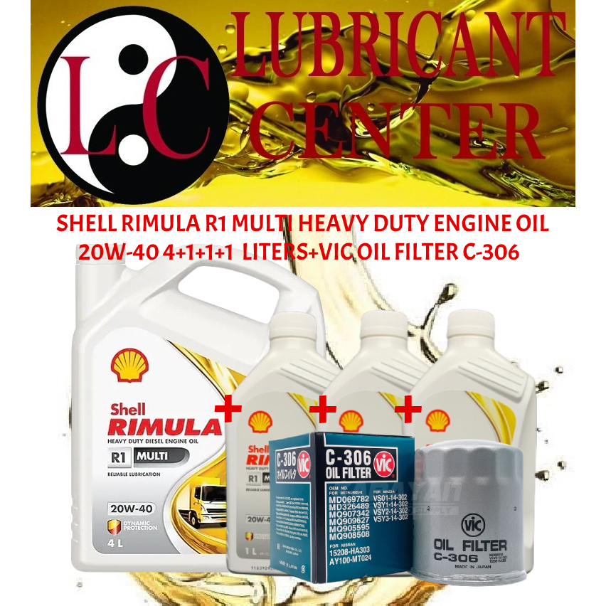 SHELL RIMULA R1 MULTI HEAVY DUTY ENGINE OIL 20W-40 7 LITERS+VIC OIL ...