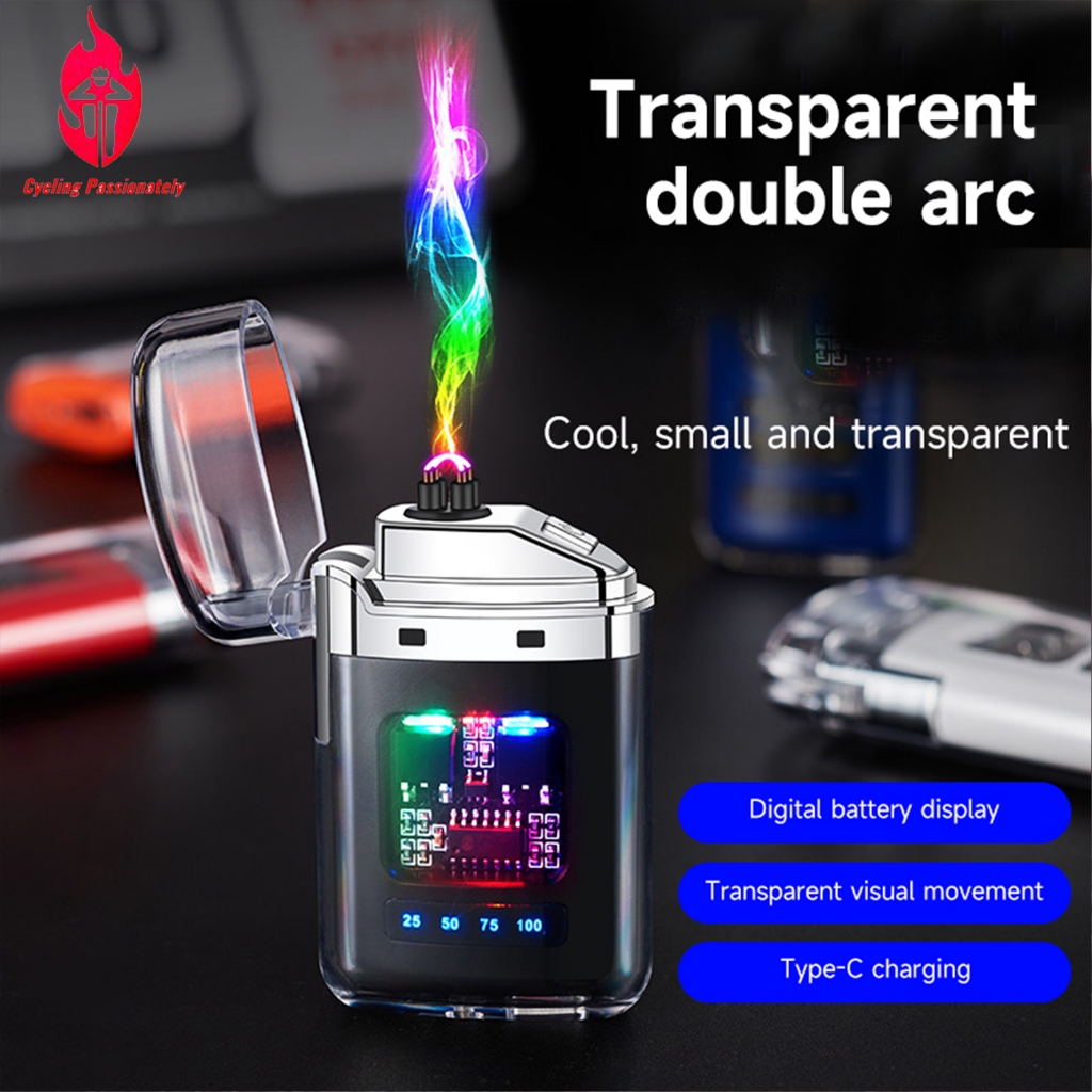 Dual Arc Light er Butane Lighter Windproof Mini Electric Lighter LED ...