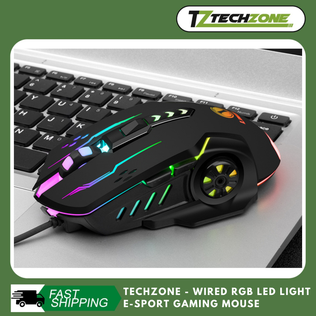 TECHZONE - Wired USB Gaming E-Sport Mouse Ergonomic Design With RGB Led ...