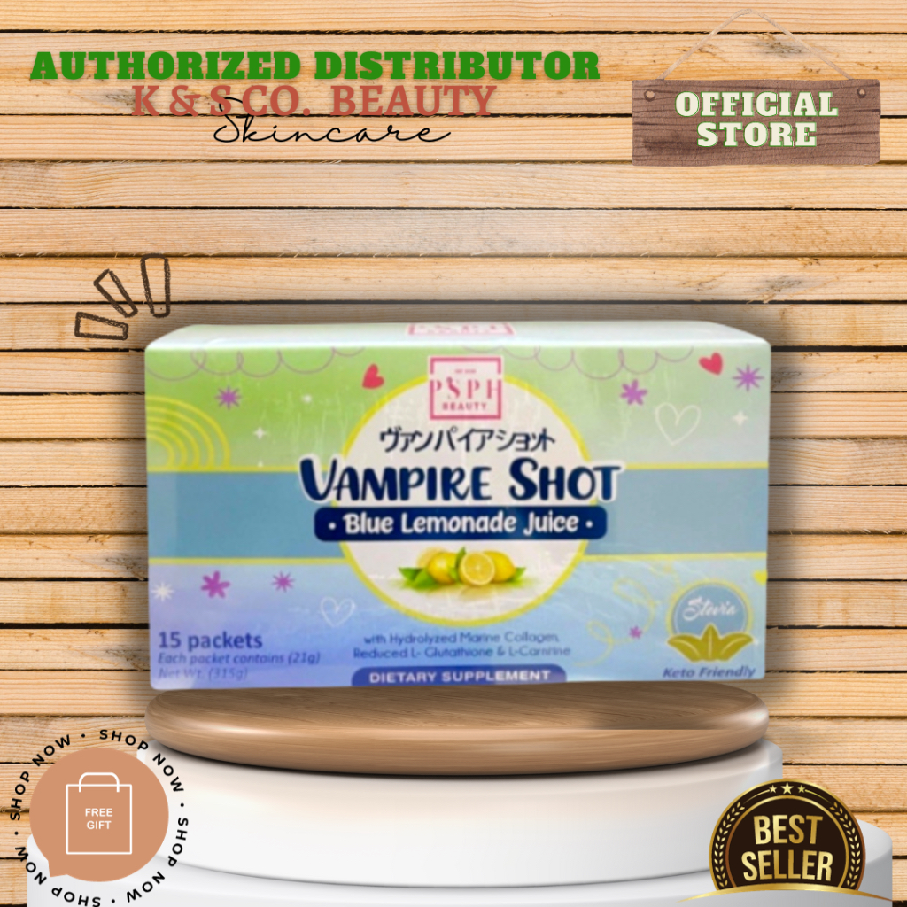 PSPH Vampire Shots Blue Lemonade with Hydrolyzed Marine Collagen L ...