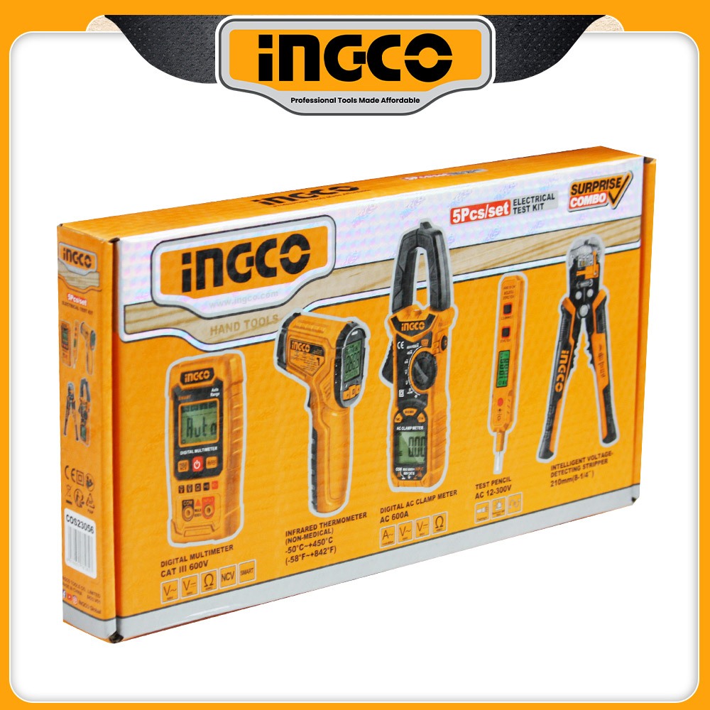 EXCLUSIVE Ingco Electrical Test Kit Digital Clamp Meter Multimeter Test ...