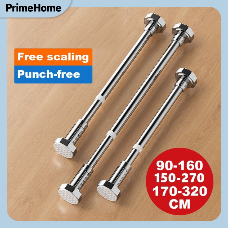 Punch-free Clothes Rod Stainless Steel Telescopic Clothes Rail ...