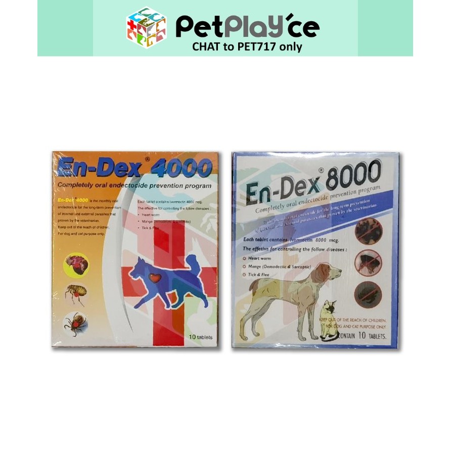 Endex 4000 and 8000 Heartworm, Mange, Tick & Flea Control for Dogs and ...