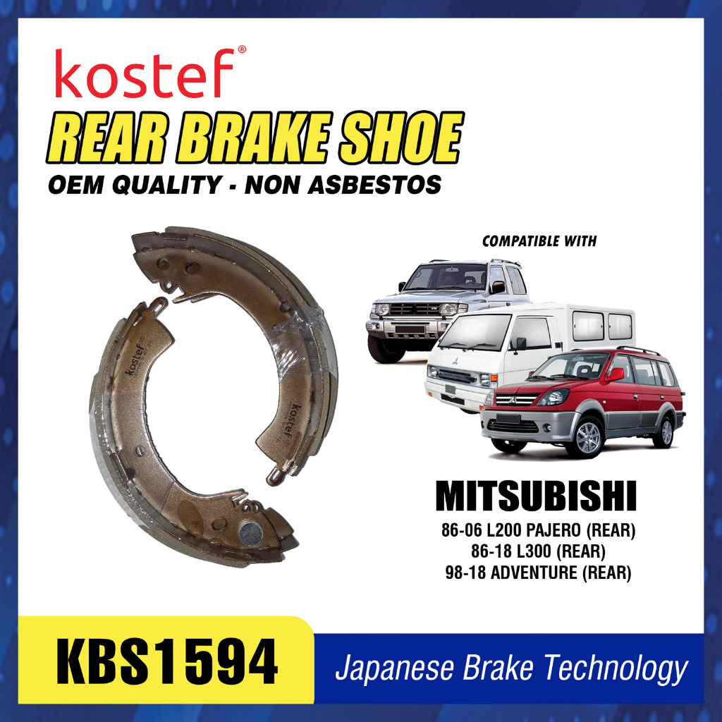Kostef Brake Shoe KBS1594 for Mitsubishi L200 / Pajero / L300 ...