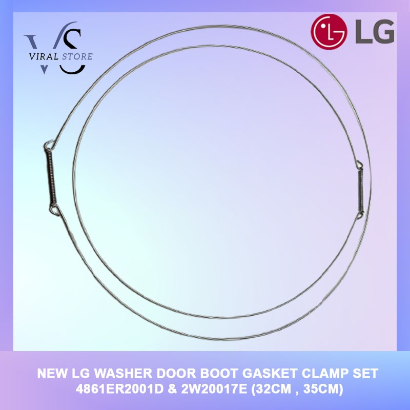 NEW LG Washer Door Boot Gasket Clamp Set 4861ER2001D & 2W20017E (32CM ...