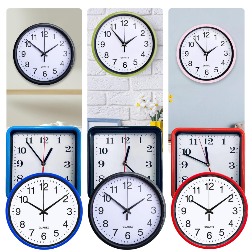 9inch Quartz analog wall clock,round/square clock,minimalist style ...