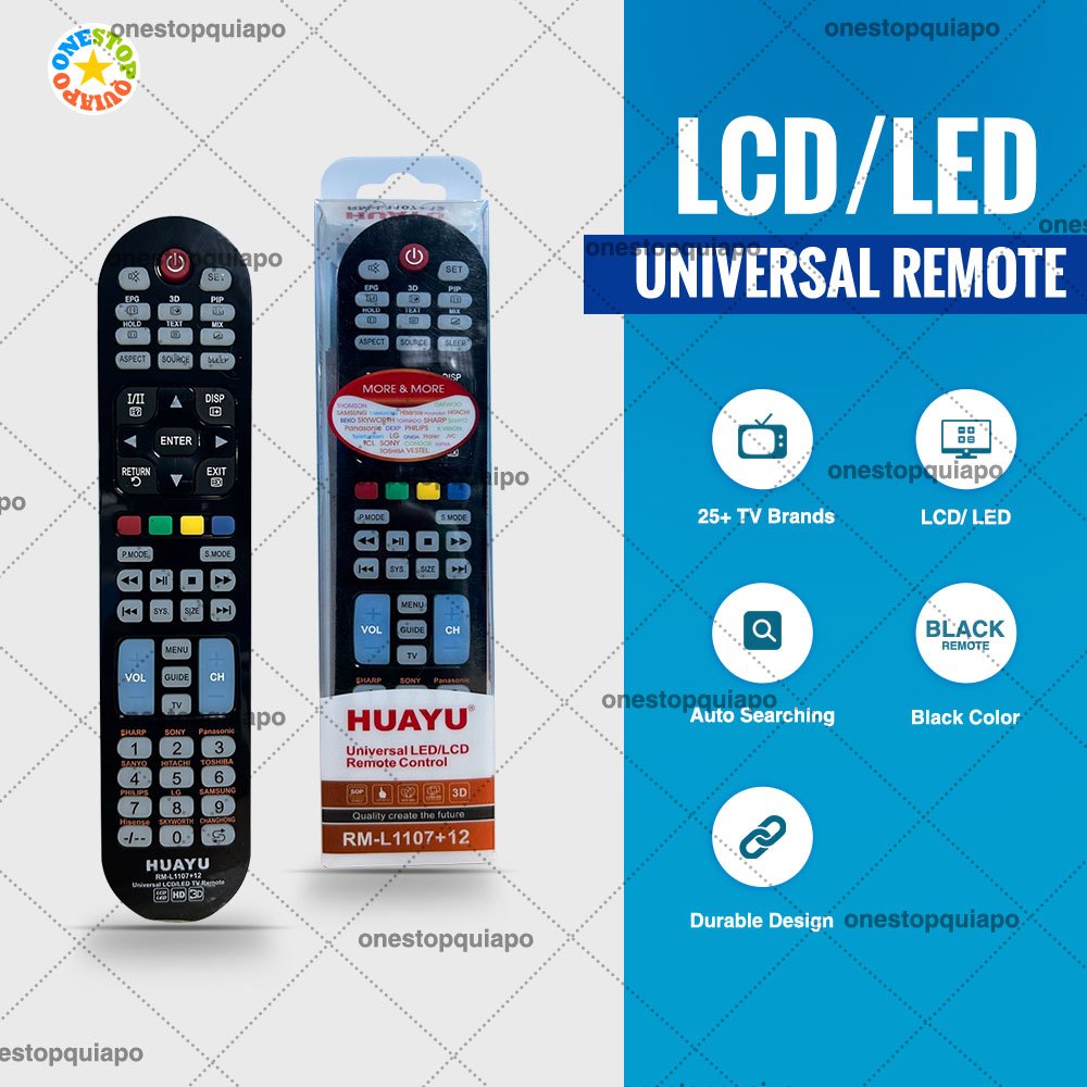 OSQ Universal LCD/LED TV Replacement Remote Control for Major Brands RM-L1107+10 / RM-L1107+12 ...