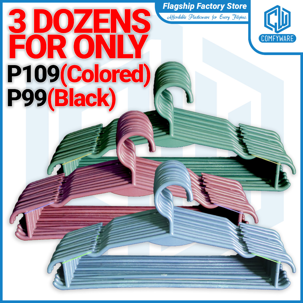 36PCS 3DOZEN FOR 109 or 99PHP Affordable Plastic Hanger Adult Color ...