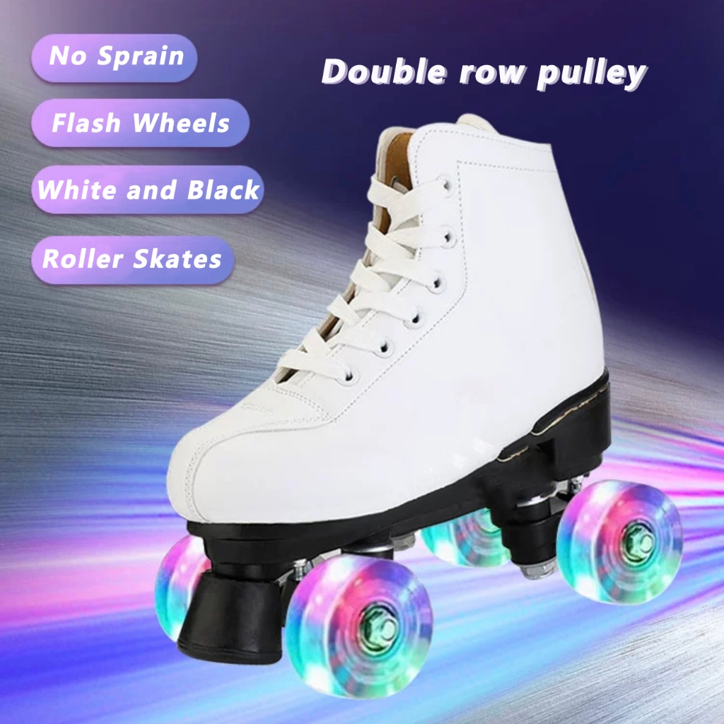 [Shipping in 1-2 days]Leather Double-row Men and Women Roller Skates ...