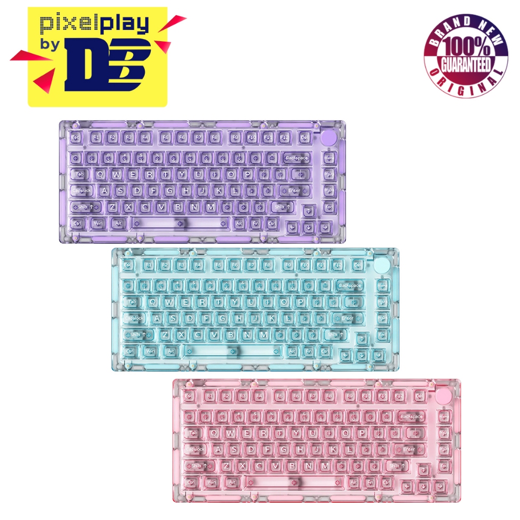 Monsgeek Ice 75 Multi-Mode RGB Hot-Swappable Transparent Mechanical ...