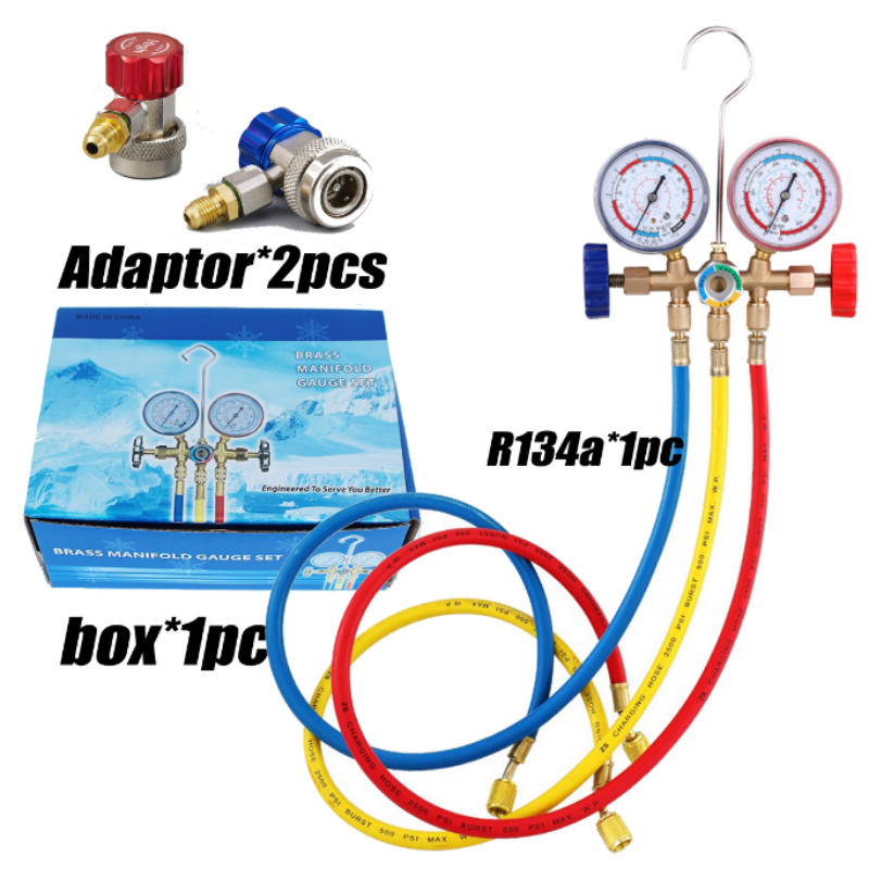 [Delivery 24 hours] R134A Aircon Manifold Gauge Freon Pressure Gauge AC ...