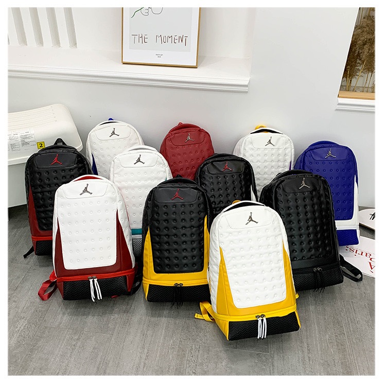 New Style Jordan Retro 13th Leather Backpack Sports Basketball Travel ...