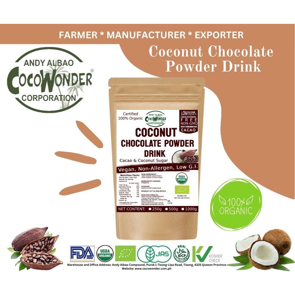CocoWonder, COCONUT CHOCOLATE POWDER DRINKS - With Coconut Sugar, Non ...