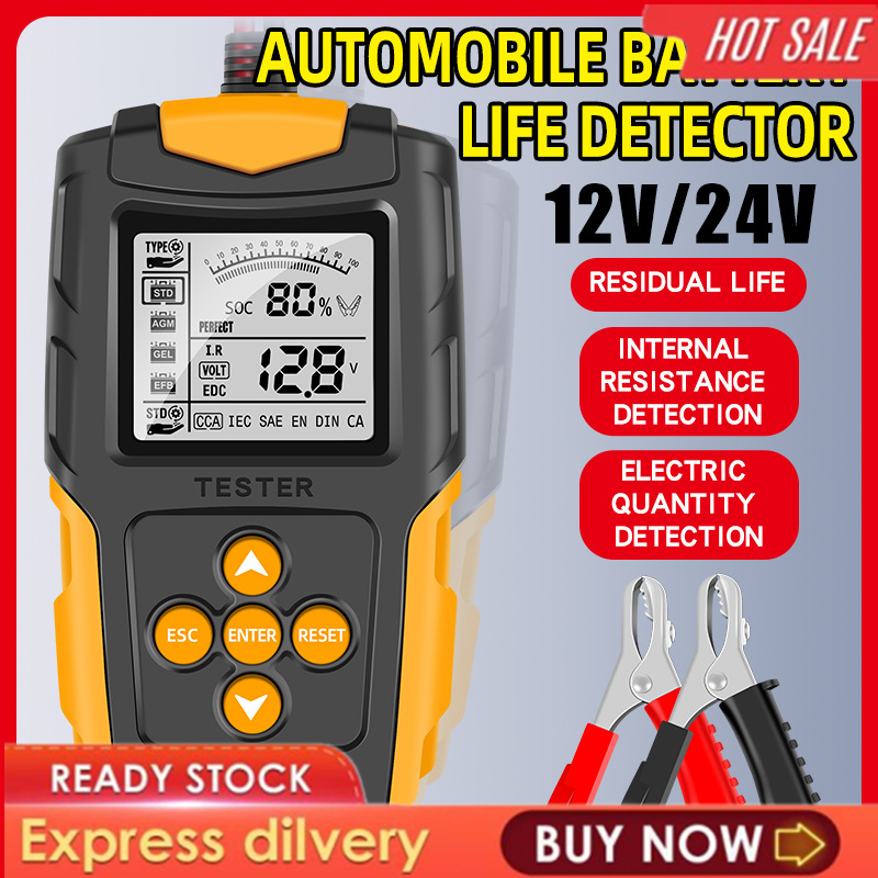 12v 24v Car Battery Tester Digital Vehicle Cranking Charging Scanner ...