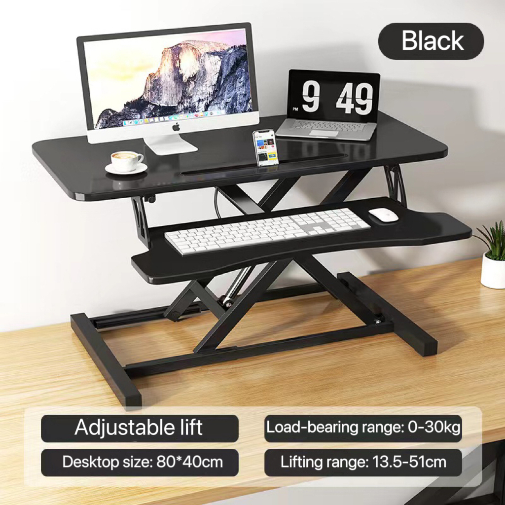 Adjustable height lifting computer desk sitting upright conversion ...