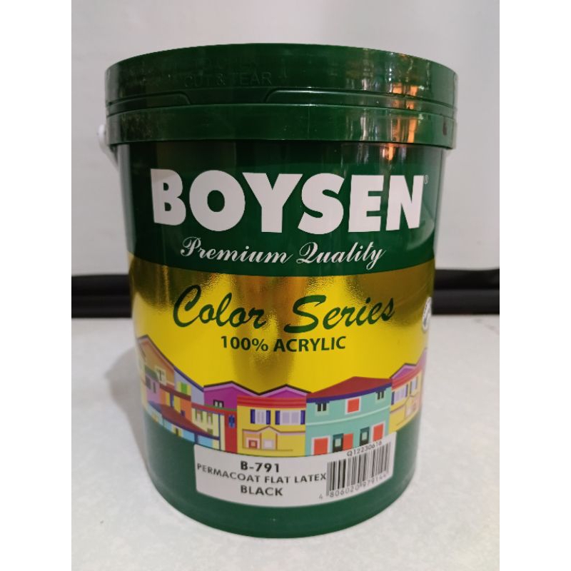 BOYSEN Paint B-791 Permacoat Flat Latex Black (4L) & (1L) | Shopee ...