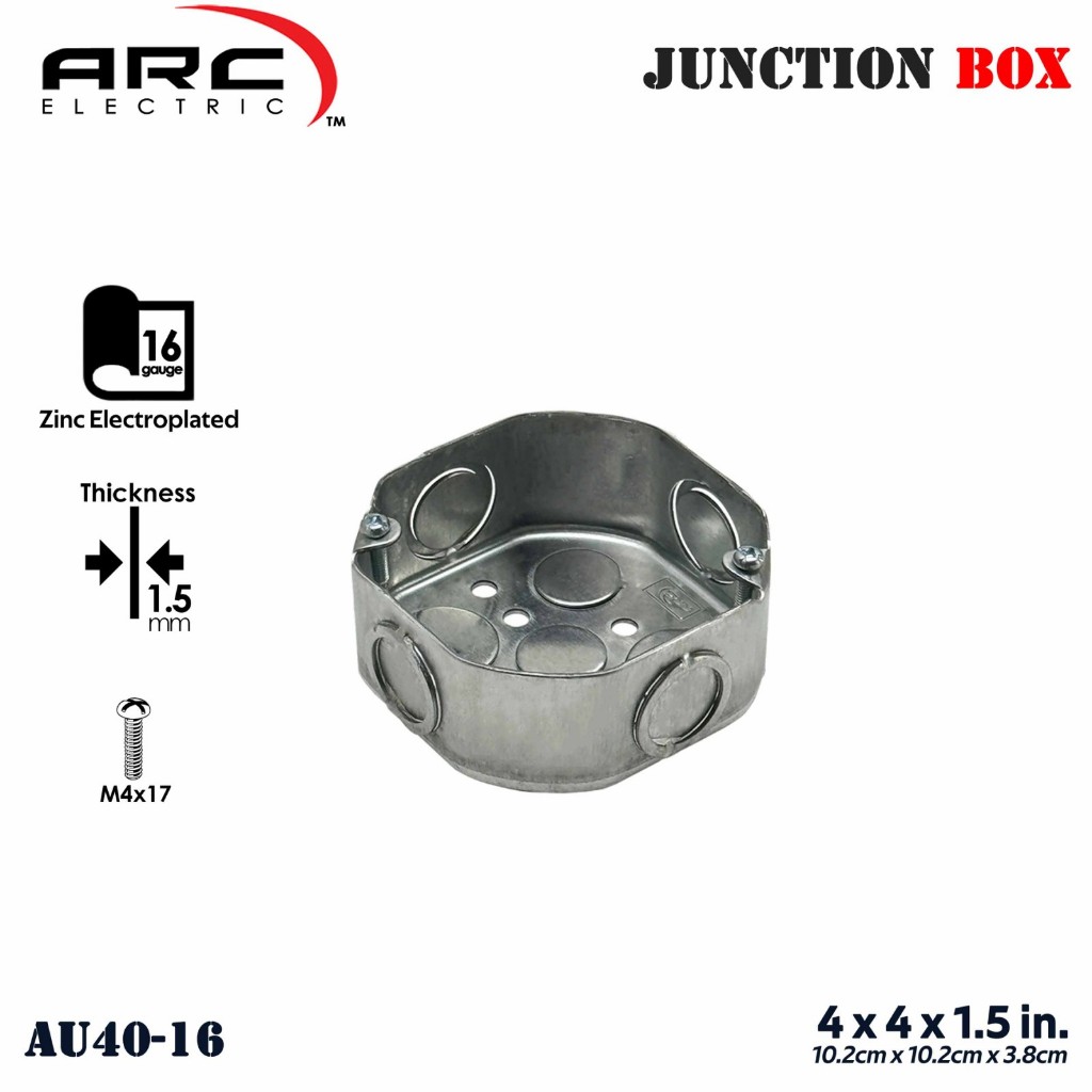 ARC Junction Box 16ga (1.5mm) Deep-Type 1/2" & 3/4" Knockout Hole Heavy ...