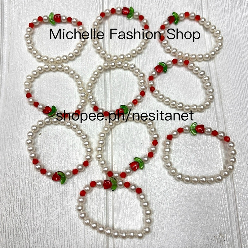 10pcs/tali Pinoy Hand Made Tulips Beaded Bracelet w/ Pearl Bracelet ...