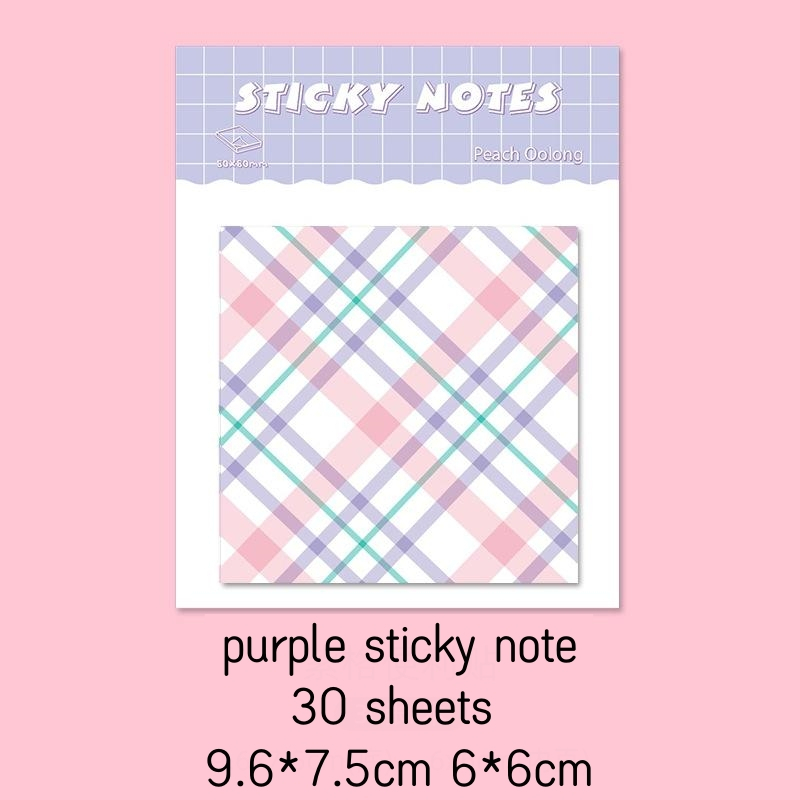 BK Checkered Post-it Notes Simple style plaid sticky notes Portable ...