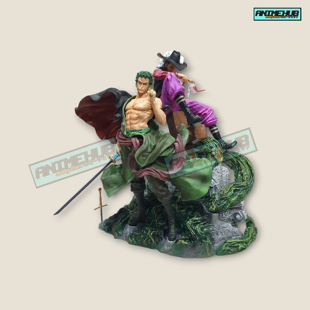 One Piece Roronoa Zoro & Mihawk PVC Statue GK JSS Knock Off | Shopee ...