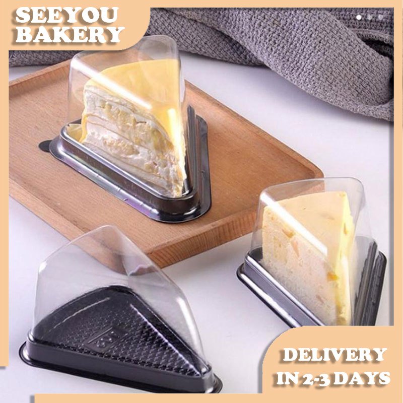10pcs Cake Slice Containers Plastic Disposable Triangle Box for Pies ...