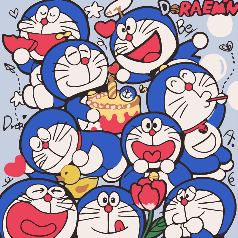 20*20 cartoon char Framed Digital Painting Pagpipinta DIY Canvas ...