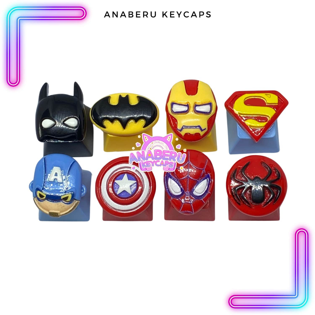 Marvel Keycaps Batman Spiderman Captain America Superman Ironman ...
