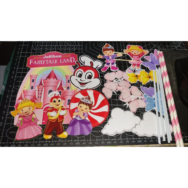 customized photo Printed cake toppers fairy princessland Jollibee big ...