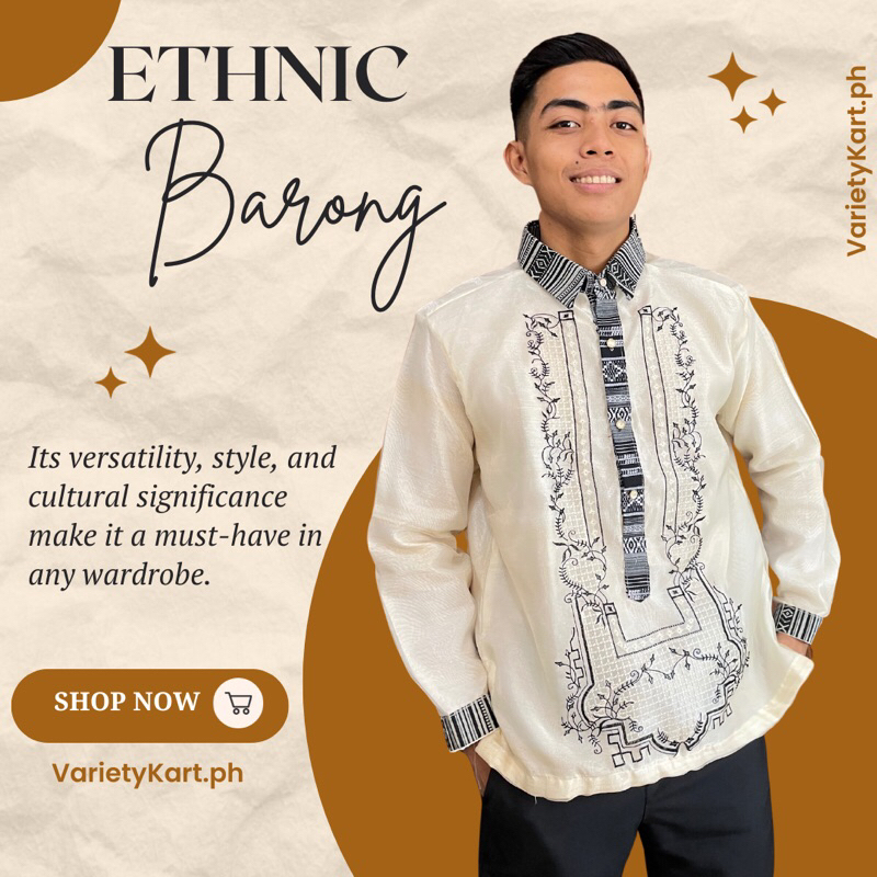 Ethnic Barong Tagalog Sports Collar - Assorted Burda | Shopee Philippines