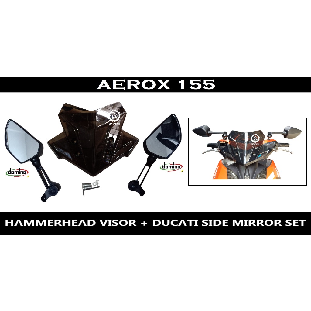 AEROX - Hammerhead Visor + Ducati Side Mirror Set | Shopee Philippines
