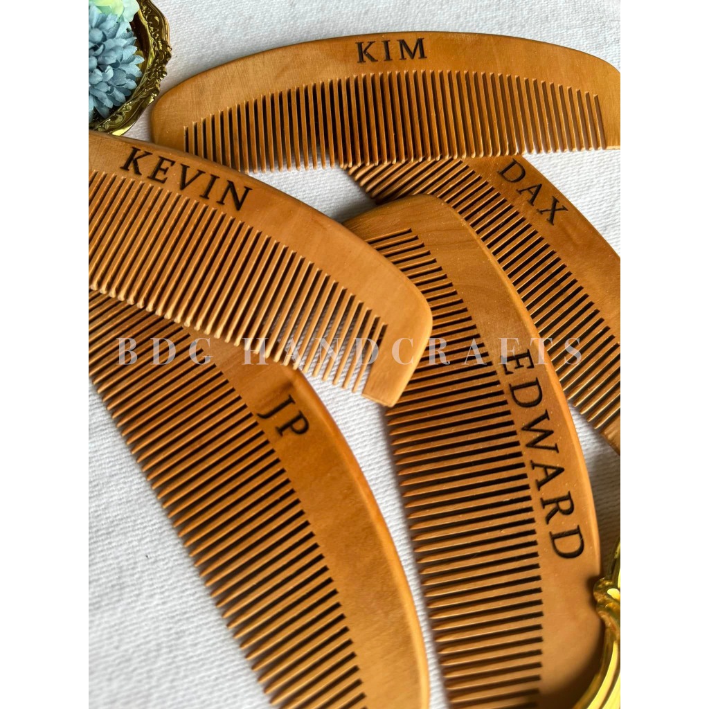 (Engraved) Personalized Curve Wooden Comb for any occasion bridesmaid ...