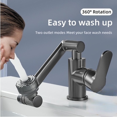 SUS304 Faucet Kitchen Basin Tap Stainless Steel Mixing Tap 360°Swivel ...