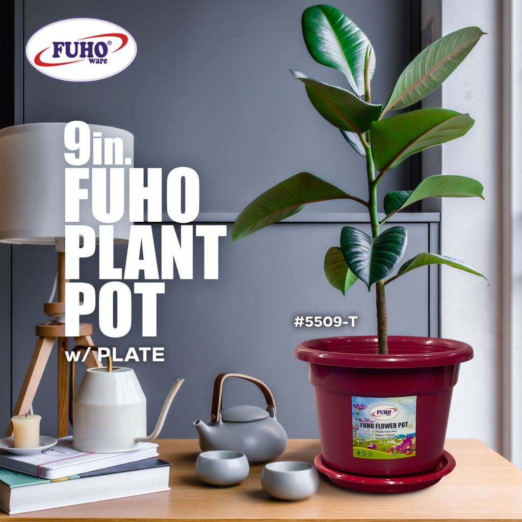 2 pcs FUHO 9" Flowerpot with Tray, #5509-T | Shopee Philippines
