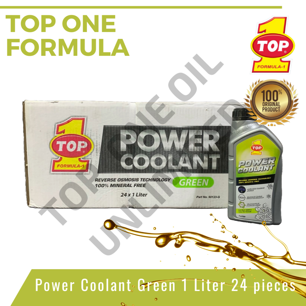 24 Pcs. Top 1 Long Life Radiator Power Coolant (Green) 1 Liter | Shopee ...