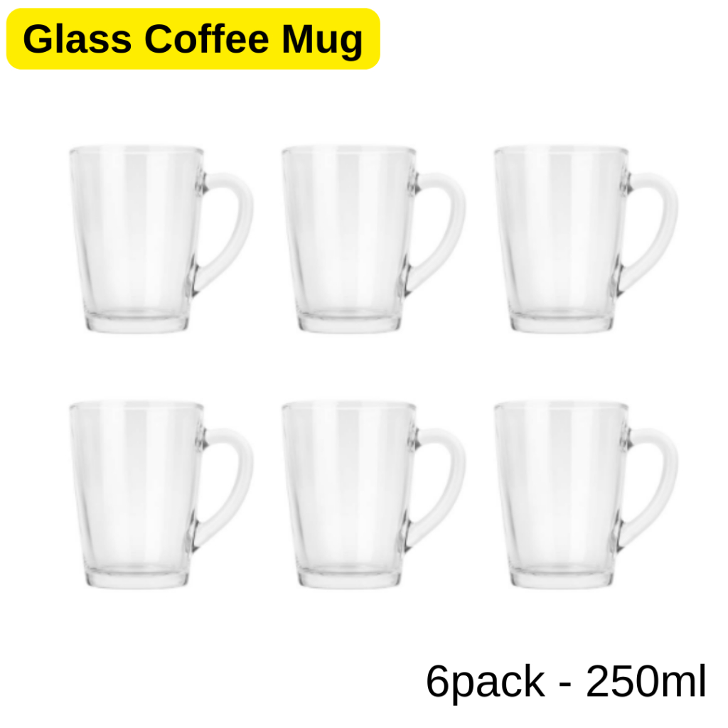 Best Cup for Coffee & Coffee Mugs for Hot Drinks 6pack Clear Glass ...