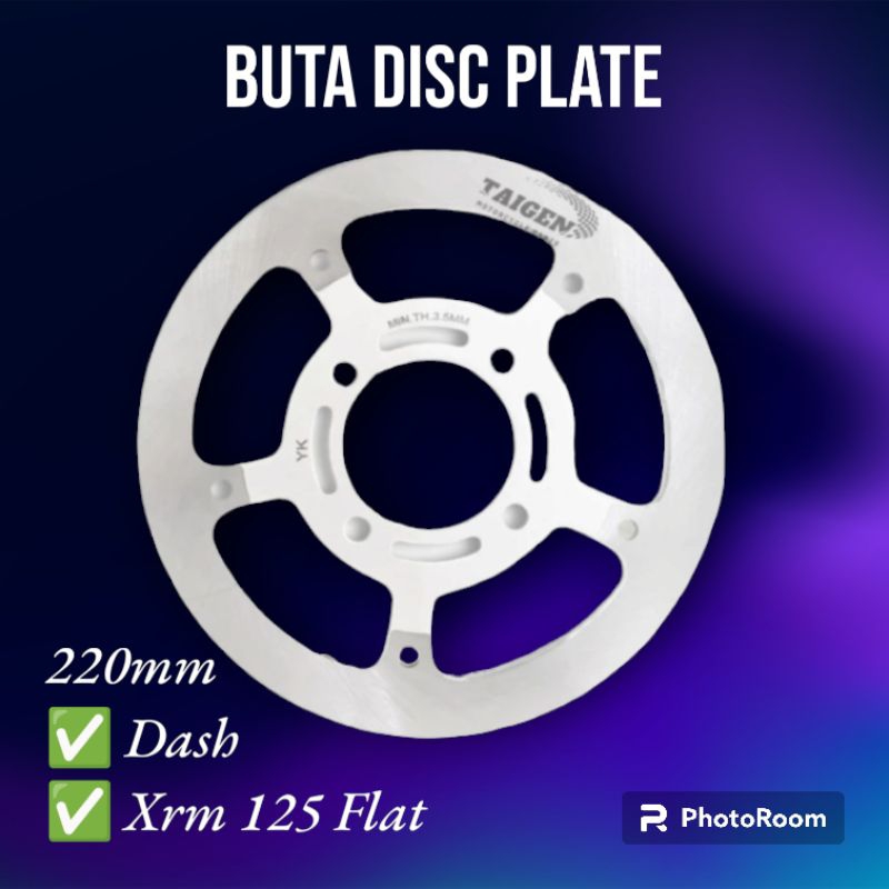 BUTA DISC PLATE 220MM SILVER FOR XRM/RAIDER/RS/SMASH/DASH | Shopee ...
