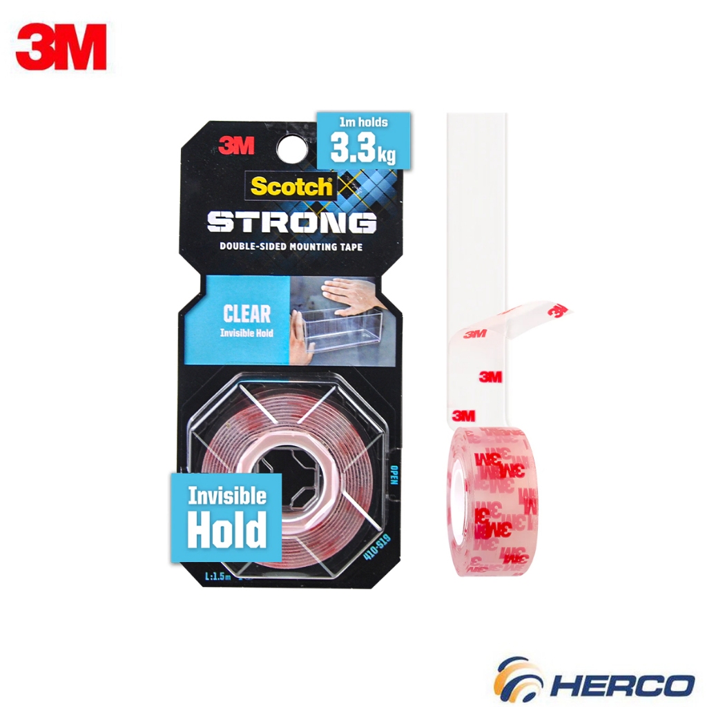 3M Scotch Double Sided Clear Mounting Tape 19mm x 1.5meter | Shopee Philippines