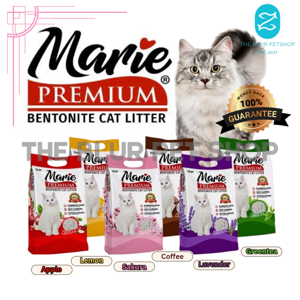 10L Marie Premium Bentonite Cat Litter Cats Pet Essentials | Shopee ...