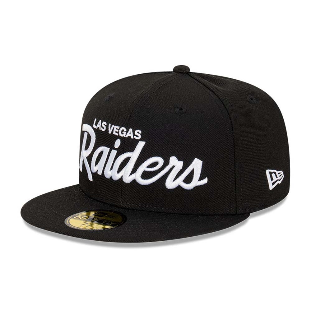 Las Vegas Raiders Script NFL Raiders Pack Black 59FIFTY Fitted Cap ...