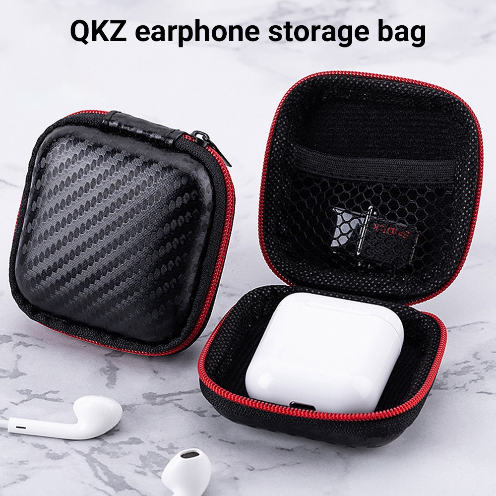 QKZ Bag Earphone Box Cable Fiber Zipper Earbuds Portable Headset Case ...