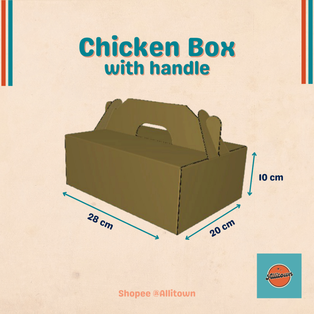 Chicken Box w/ handle (Corrugated) | Shopee Philippines
