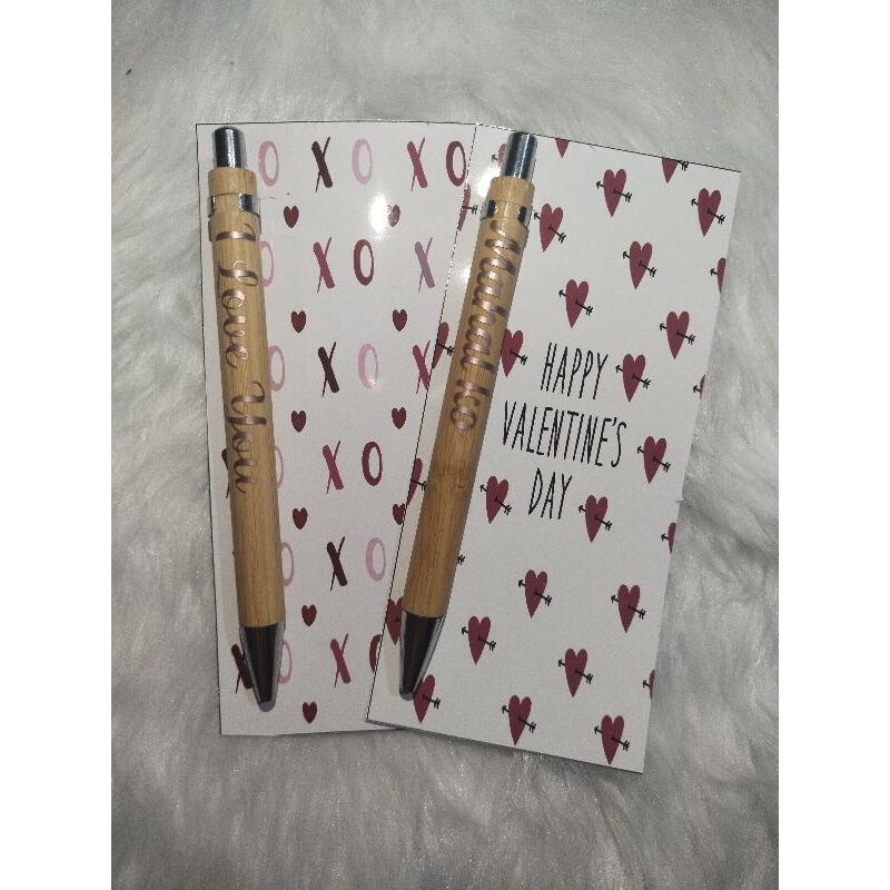 Personalized Bamboo Ballpen with Name and Card for Valentine's Day ...