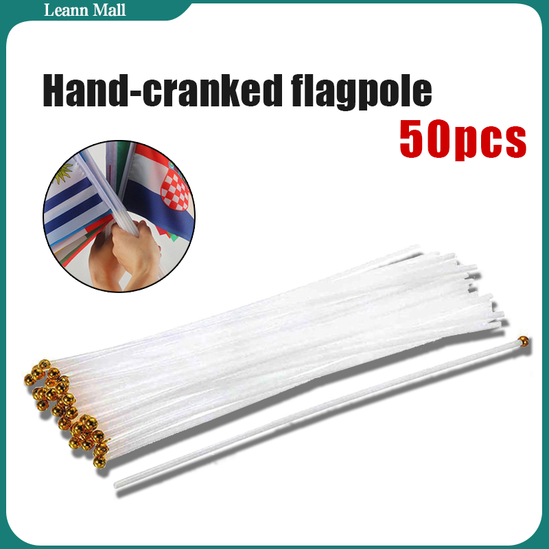 50PCS Hand-Operated Flagpole Plastic Pole Flag Replacement Rod For ...