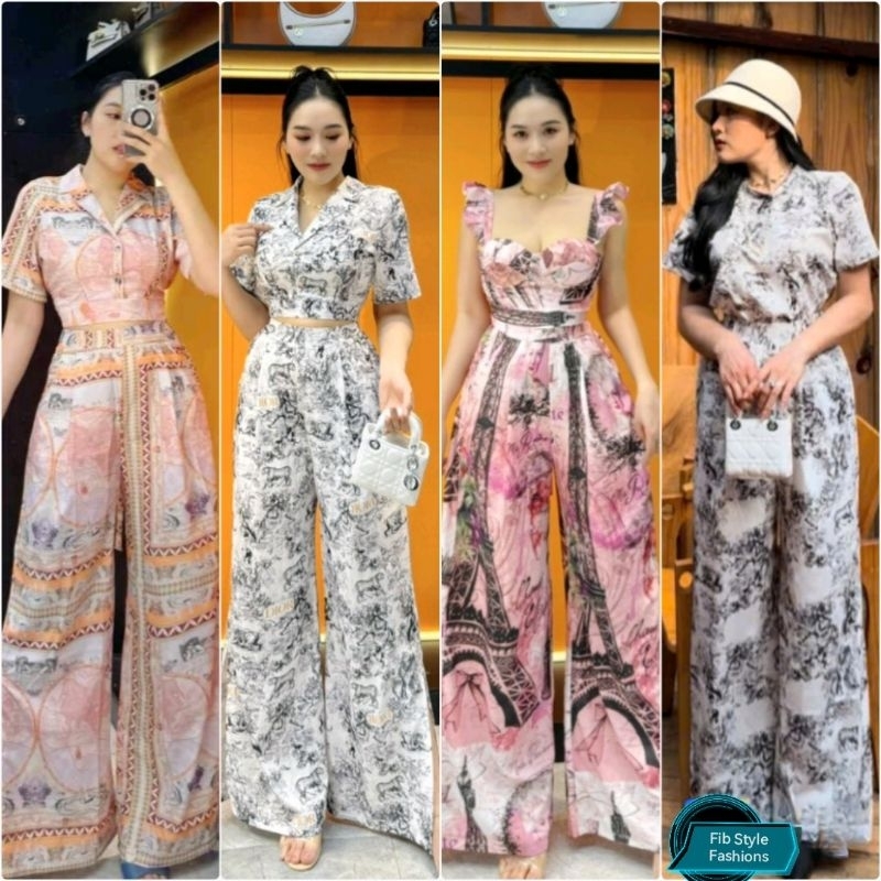 New Terno Coords Pink & White with Collar Vietnam Highwaist Womenswear ...