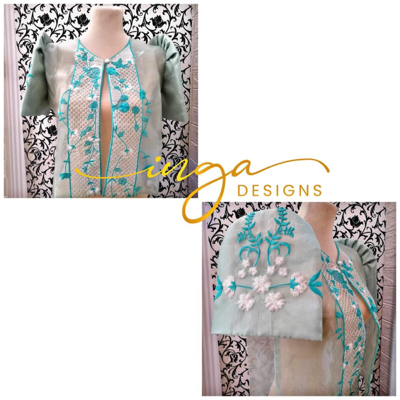 Modern Filipiniana Embroidered Kimona | Shopee Philippines
